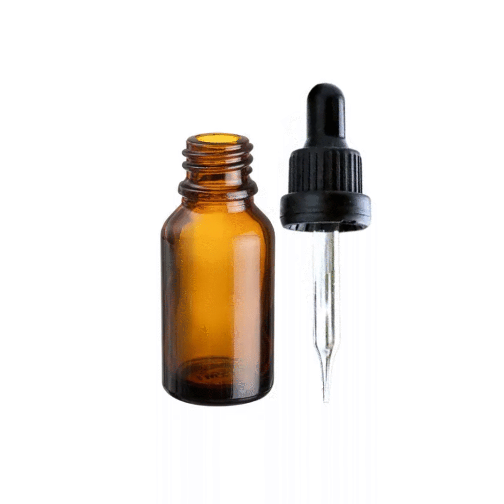 Frasco de vidrio ámbar con gotario y sello de seguridad 15ml ...